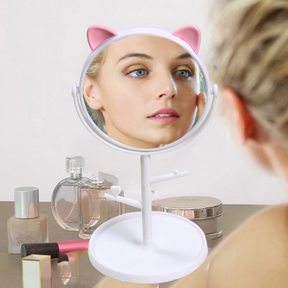 Bath | Desk Mirror In Cute Cat Ears Shape Vanity Mirror White | Poshmark